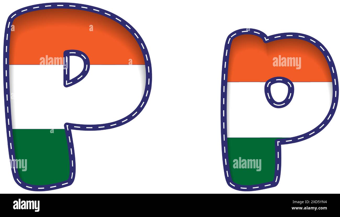 P An alphabet in capital and small letters reading 'INDIA' for ...