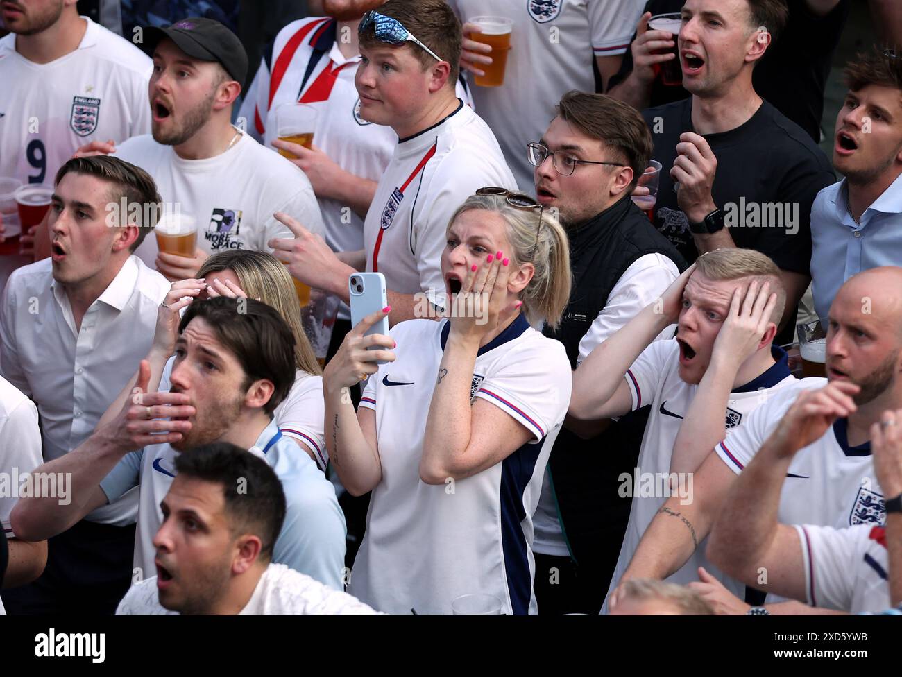 England fans at the 4theFans Greenwich Fan Park in London watching the ...