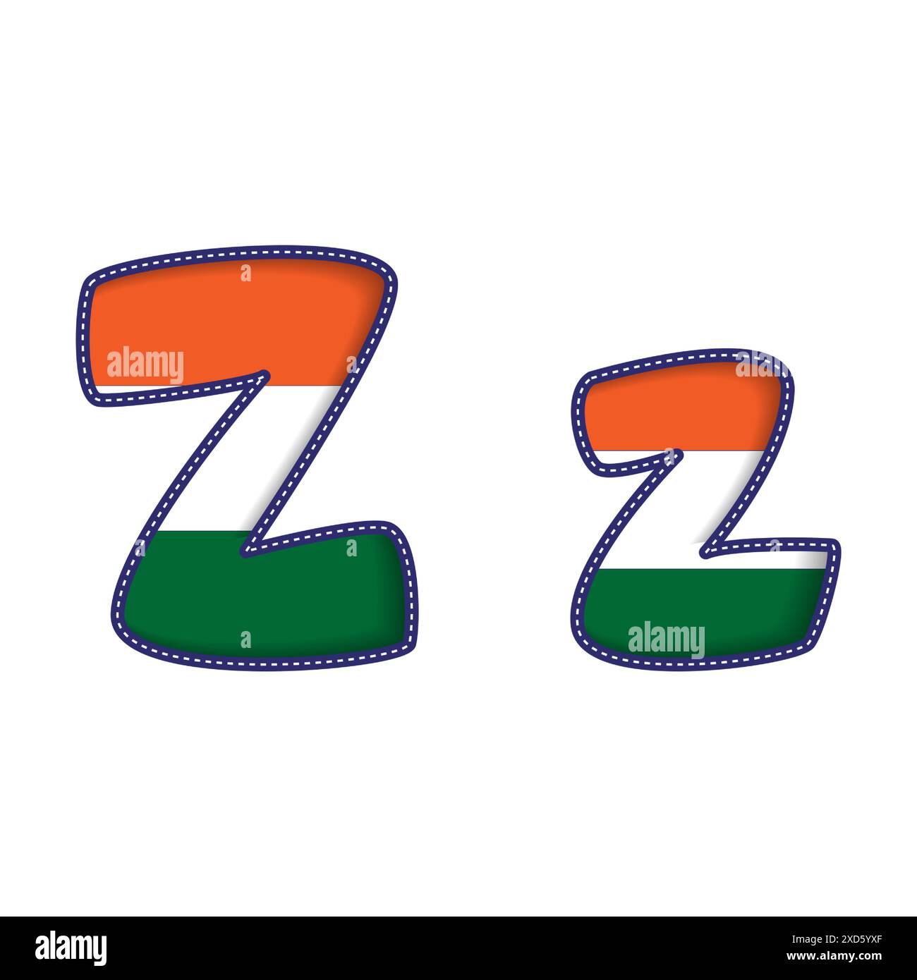 Z An alphabet in capital and small letters reading 'INDIA' for ...