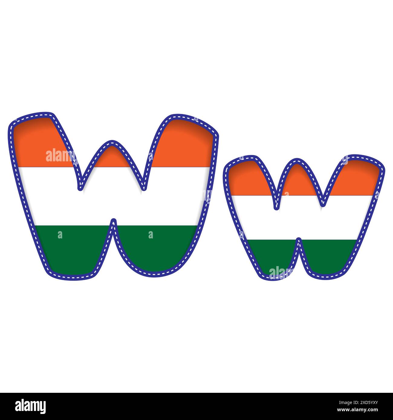 W An alphabet in capital and small letters reading 'INDIA' for ...