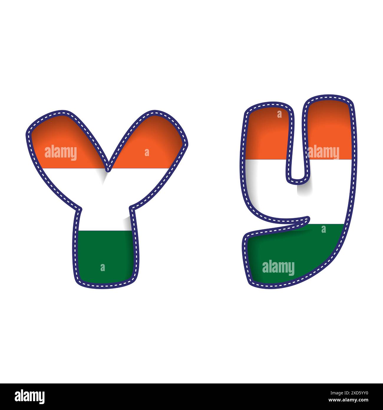 Y An alphabet in capital and small letters reading 'INDIA' for ...