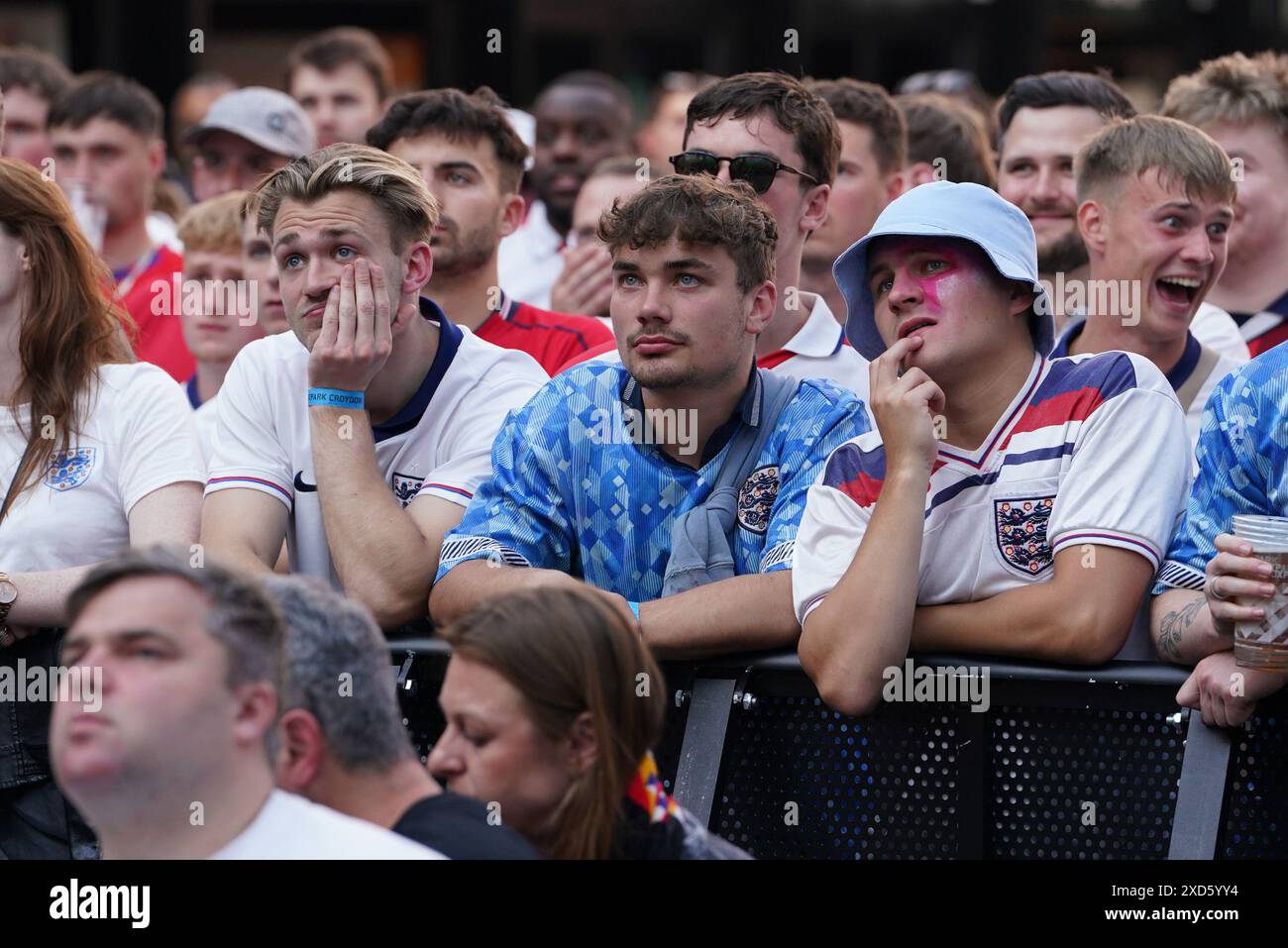 England fans at Boxpark Croydon in London watching the UEFA Euro 2024 ...