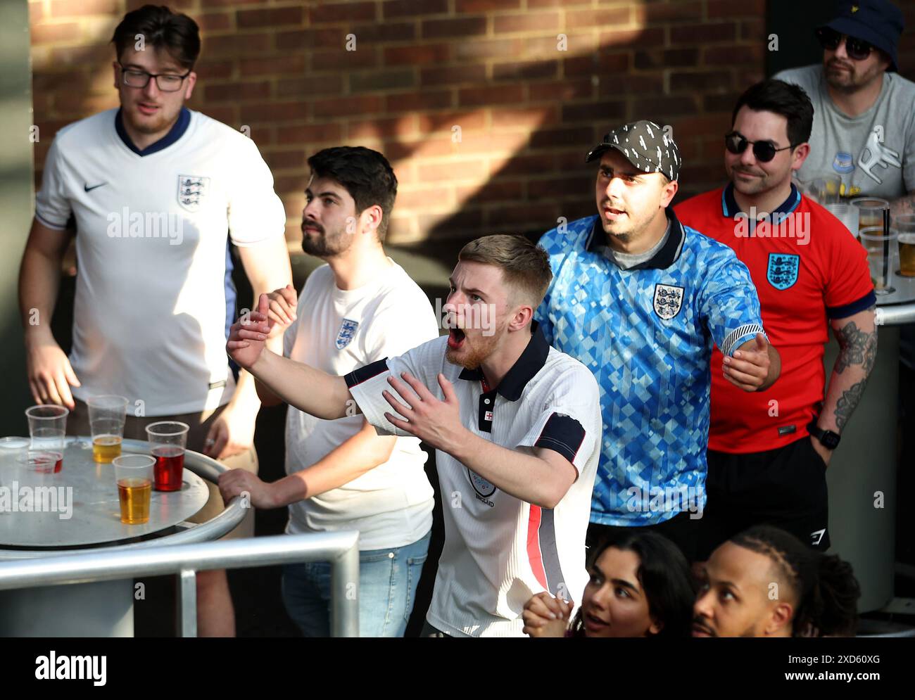 England fans at the 4theFans Greenwich Fan Park in London watching the ...