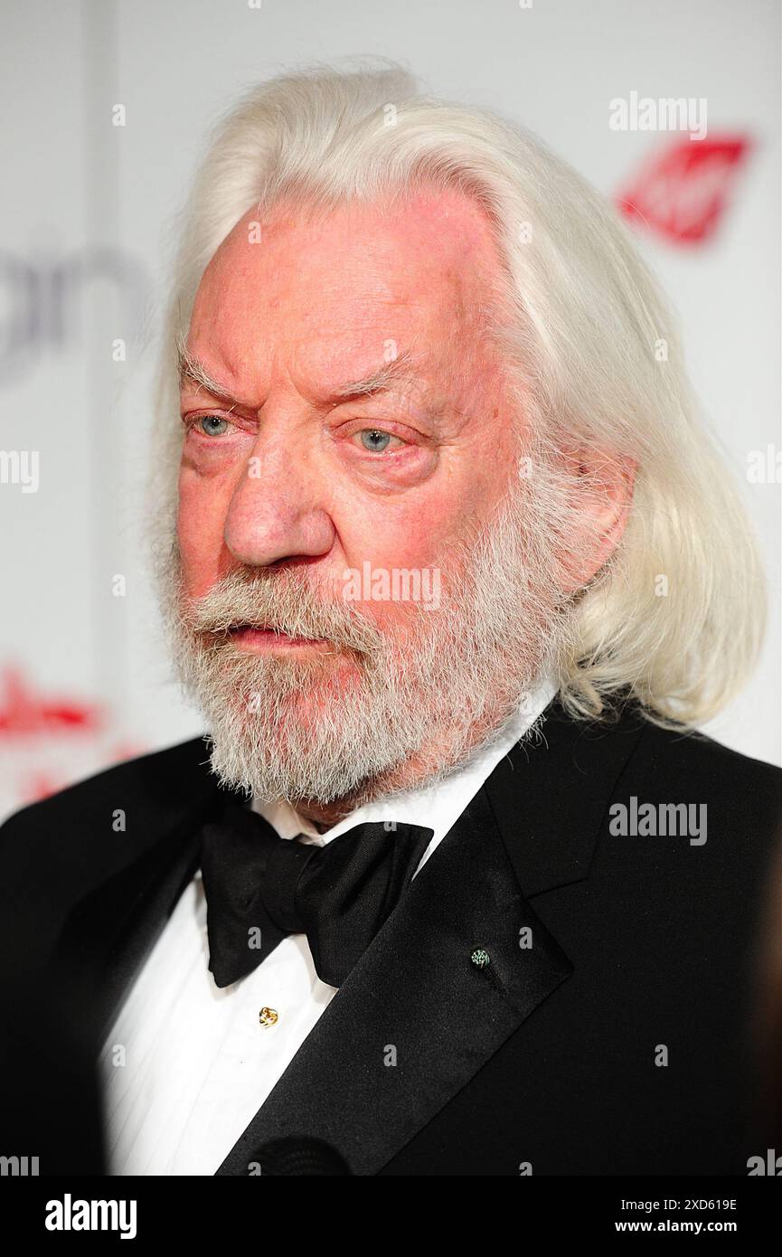 File photo dated 19/01/12 of Donald Sutherland, at the 2012 London ...