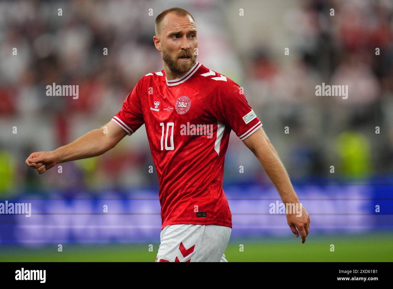 Christian Eriksen of Denmark looks ahead during the UEFA Euro 2024 ...