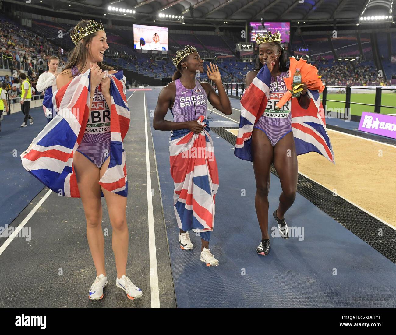 Amy Hunt, Desiree Henry and Dina Asher- Smith of Great Britain ...
