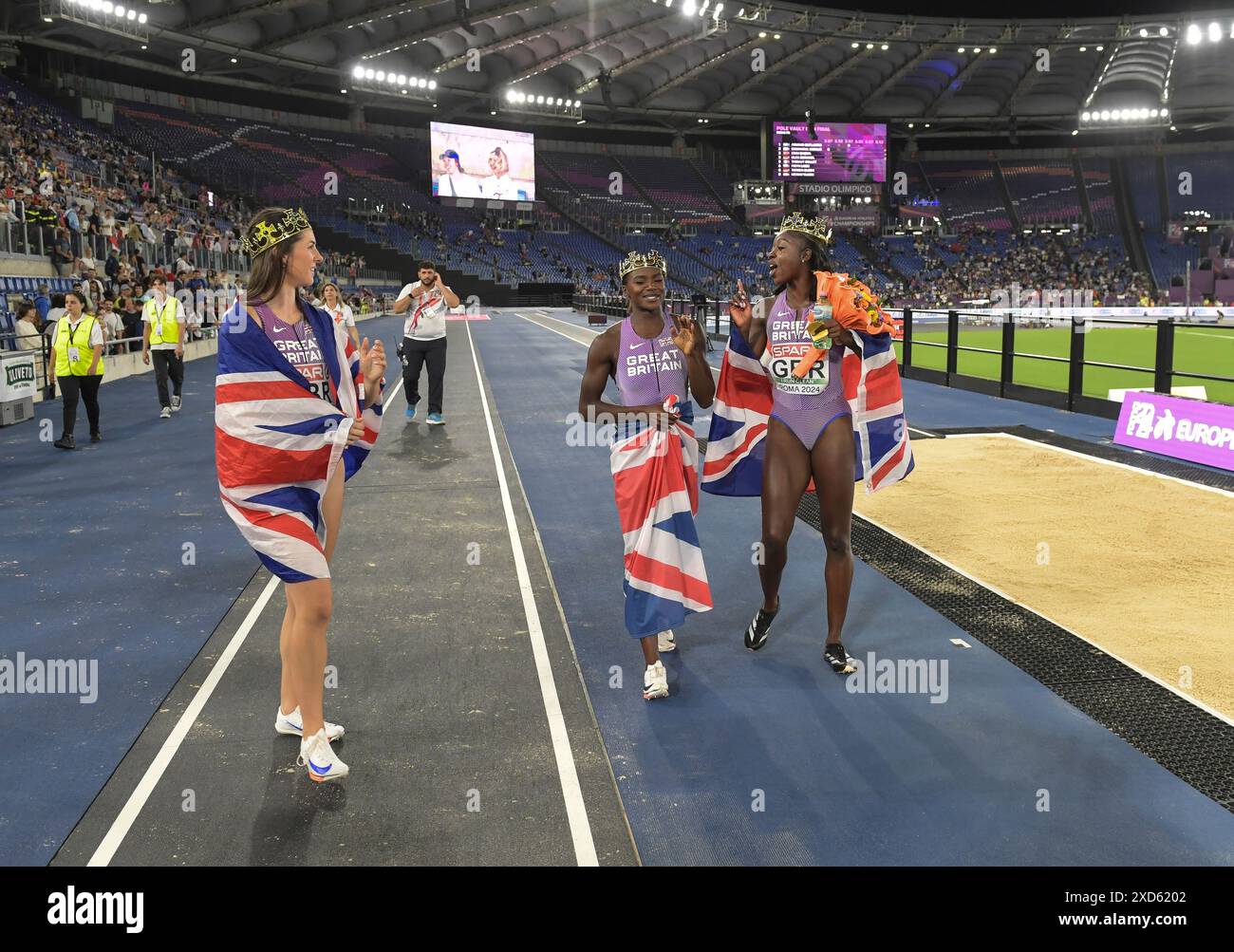 Amy Hunt, Desiree Henry and Dina Asher- Smith of Great Britain ...