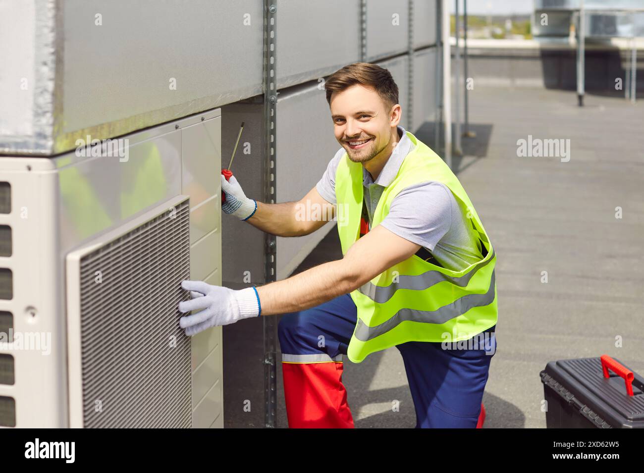 Portrait Of Engineer Maintaining Or Repairing Hvac Or Air Conditioning ...