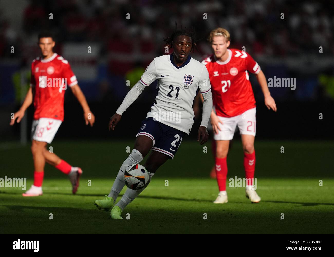 England's Eberechi Eze in action during the UEFA Euro 2024 match at the ...