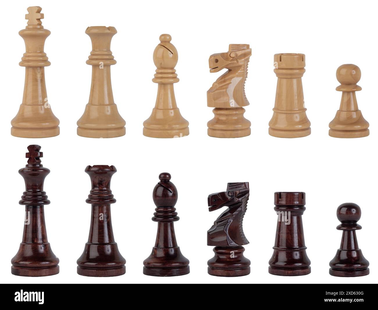 Black and white chess pieces isolated on white background Stock Photo ...