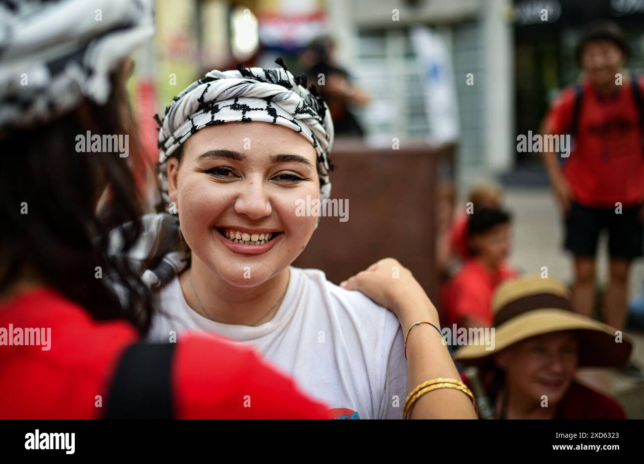 Woman attend a protest from the Freedom for Palestine Platform in ...