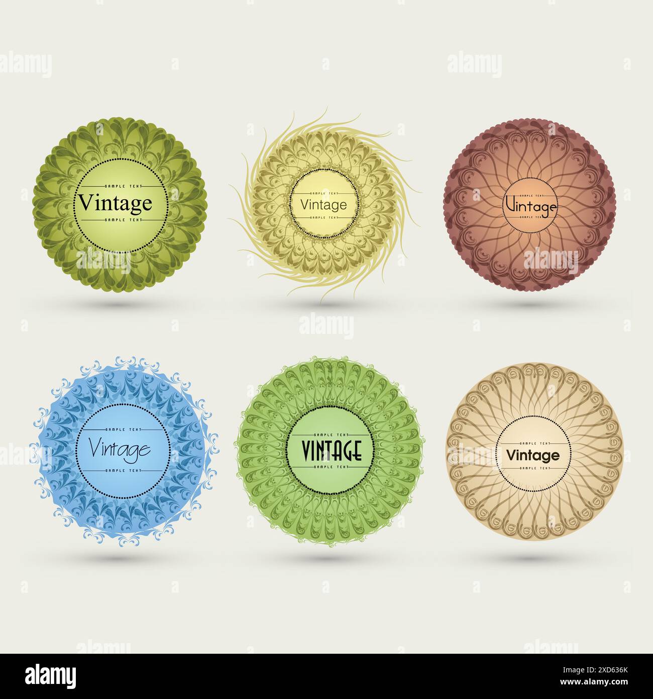 vintage badges collection vector design illustration Stock Vector Image ...
