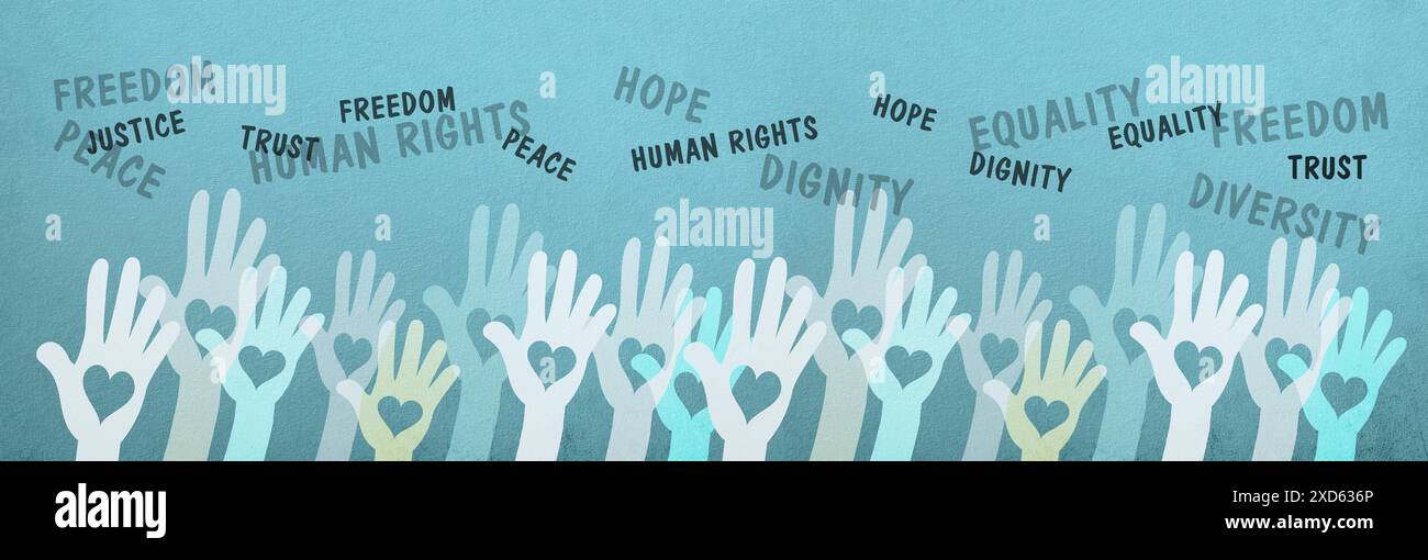 Human rights, equality, diversity, justice and hope concept, respect ...