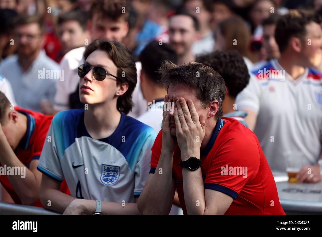 England fans at the 4theFans Greenwich Fan Park in London watching the ...