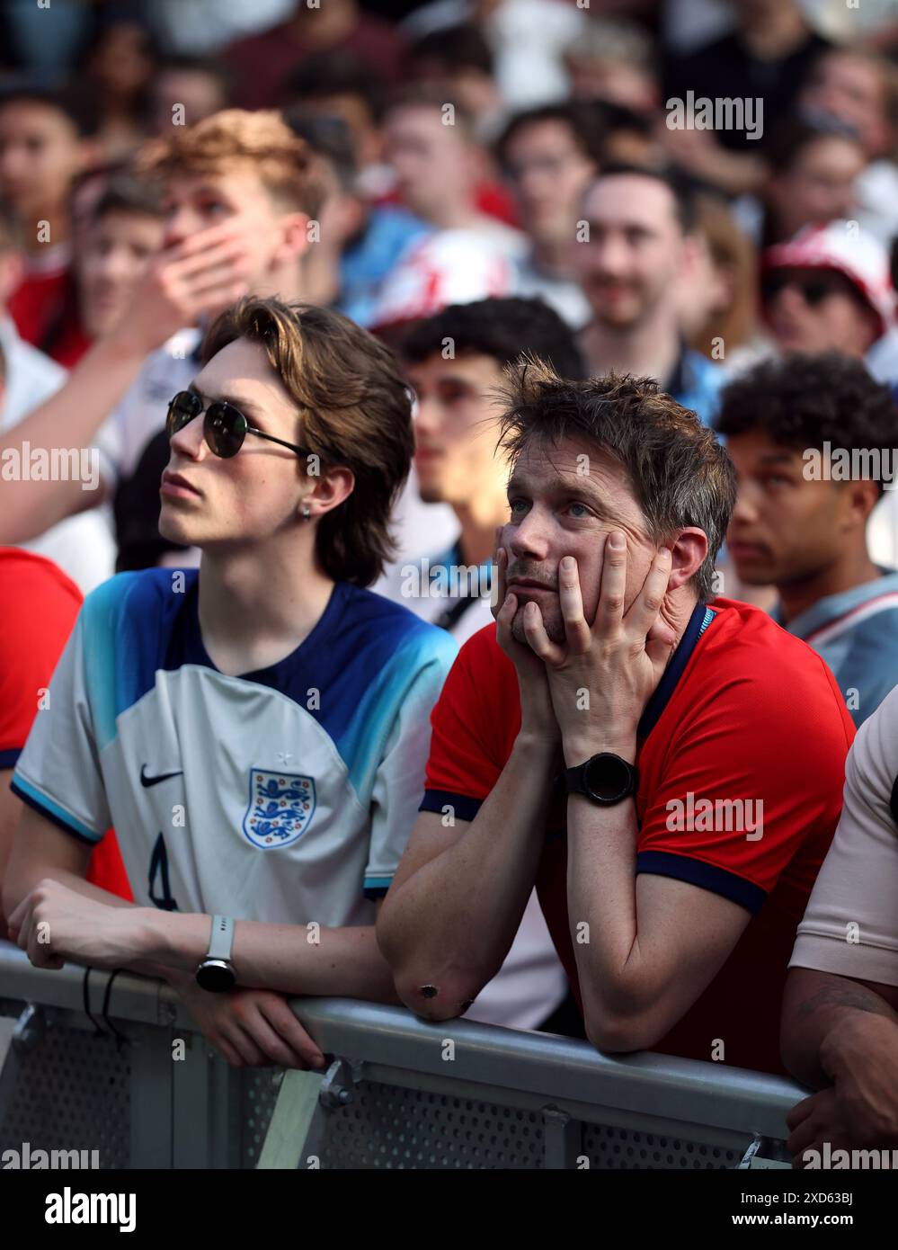 England fans at the 4theFans Greenwich Fan Park in London watching the ...