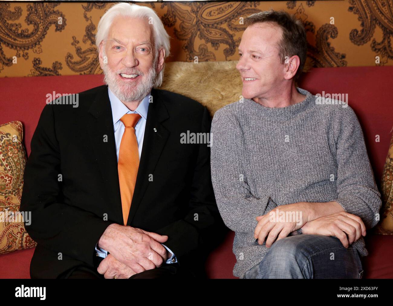 FILE - Donald Sutherland, left, and his son Kiefer Sutherland pose for ...
