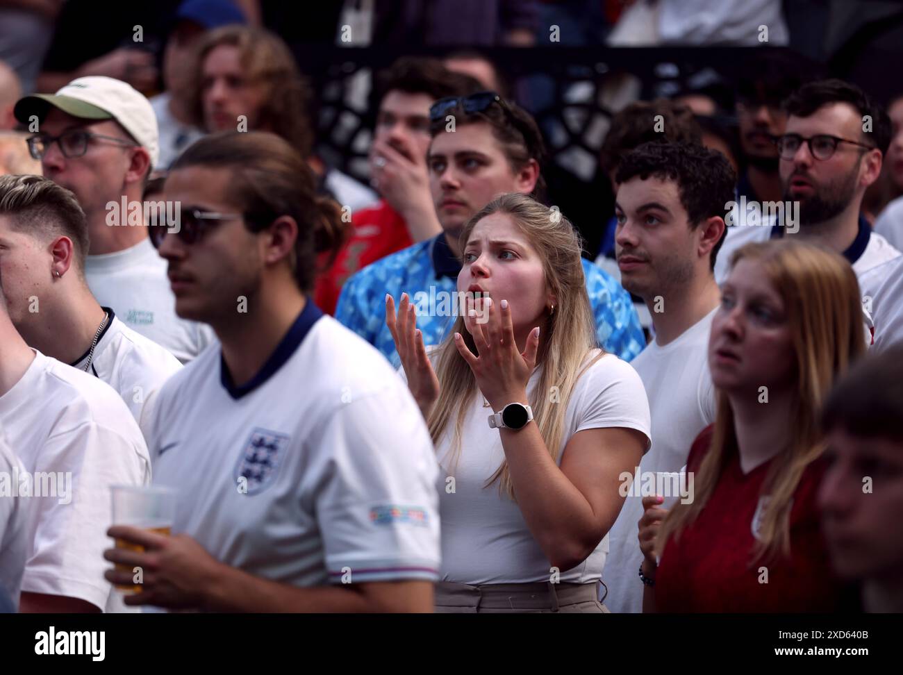 England fans at the 4theFans Greenwich Fan Park in London watching the ...