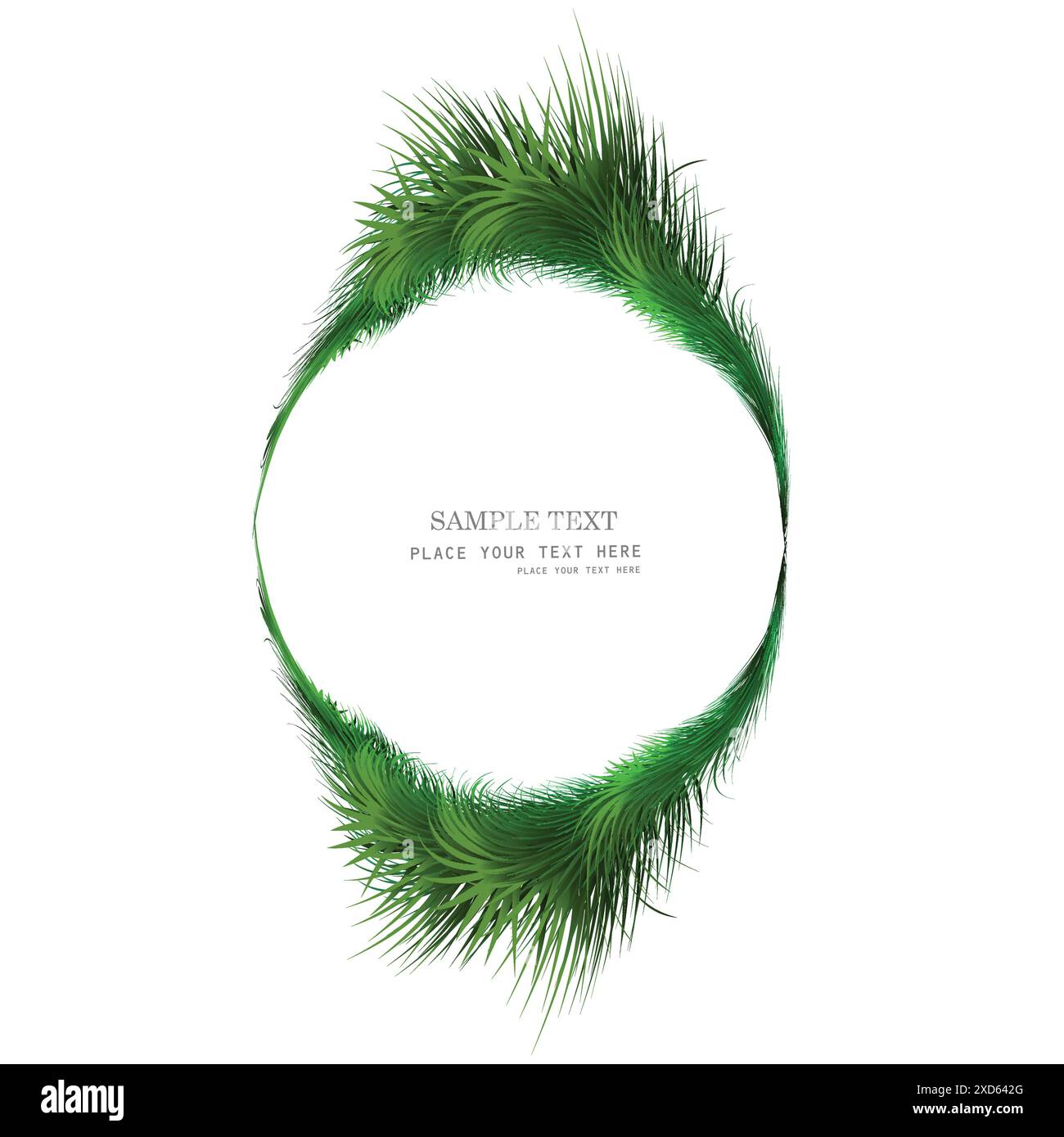 circular frame with green grass vector design illustration Stock Vector ...