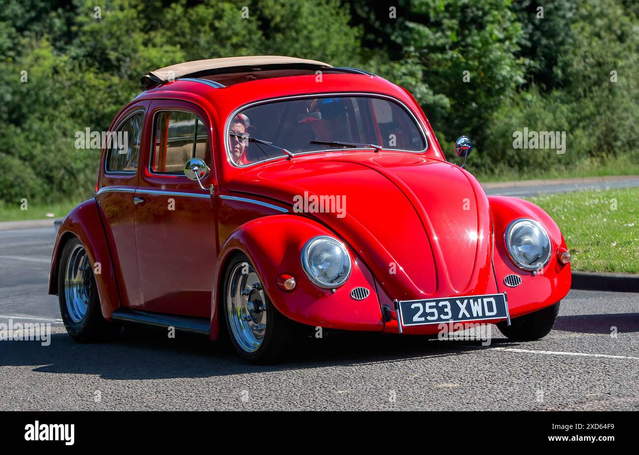 Stony Stratford,UK - June 2nd 2024: 1956 red Volkswagen Beetle car ...