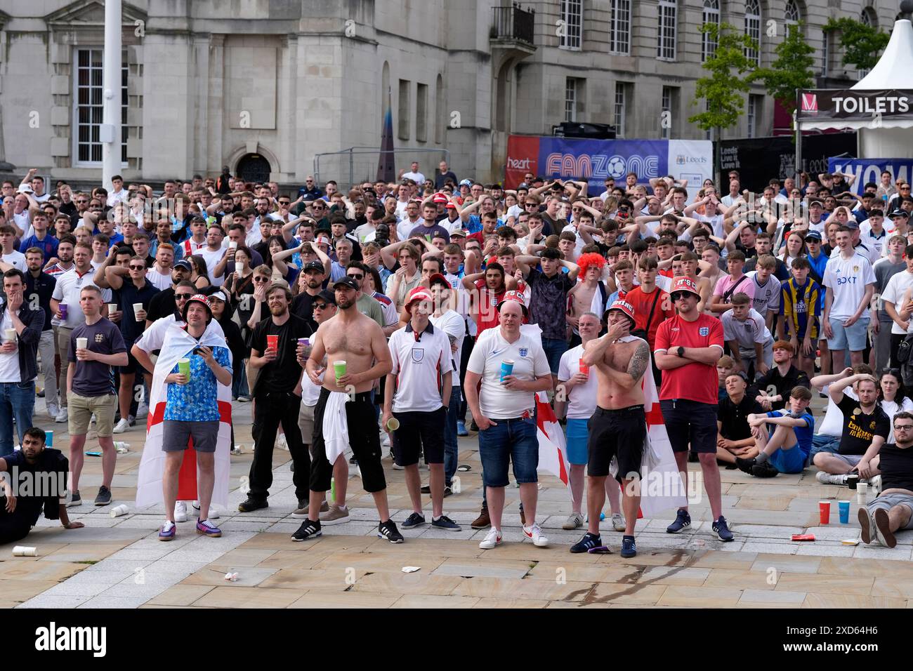 Dejected England fans at Millennium Square in Leeds watching the UEFA ...
