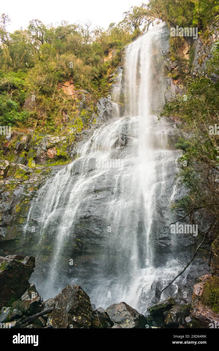Cascata da Ronda, big waterfall at the Parque das 8 Cachoeiras in Sao ...