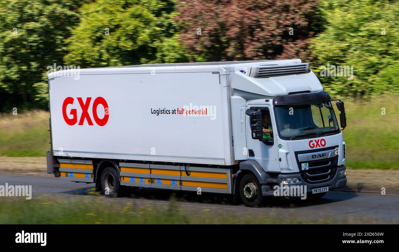 Milton Keynes,UK - June 20th 2024: 2020 white DAF Trucks lorry car ...
