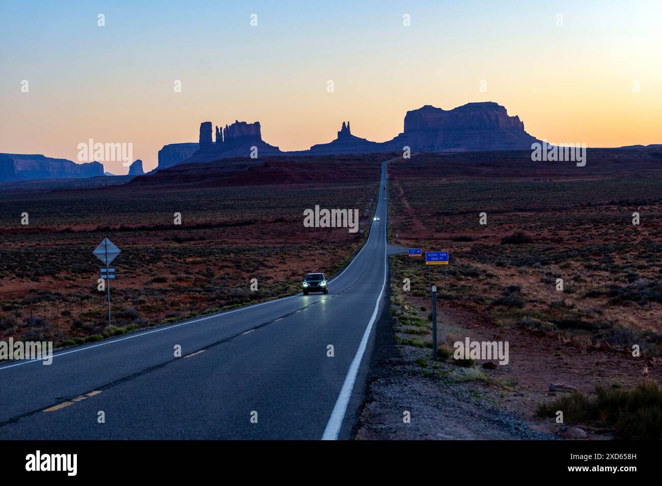 Forrest Gump Point at sunset; Monument Valley; Utah; USA Stock Photo ...