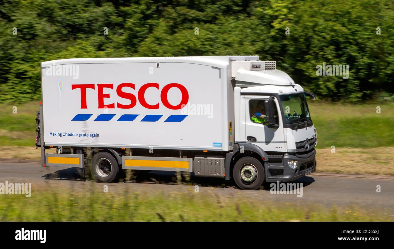 Milton Keynes,UK - June 20th 2024: 2023 white Mercedes Benz truck ...