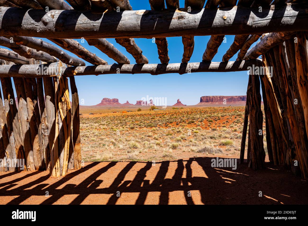 Traditional Navajo cooking shed; Monument Valley; Utah; USA Stock Photo ...