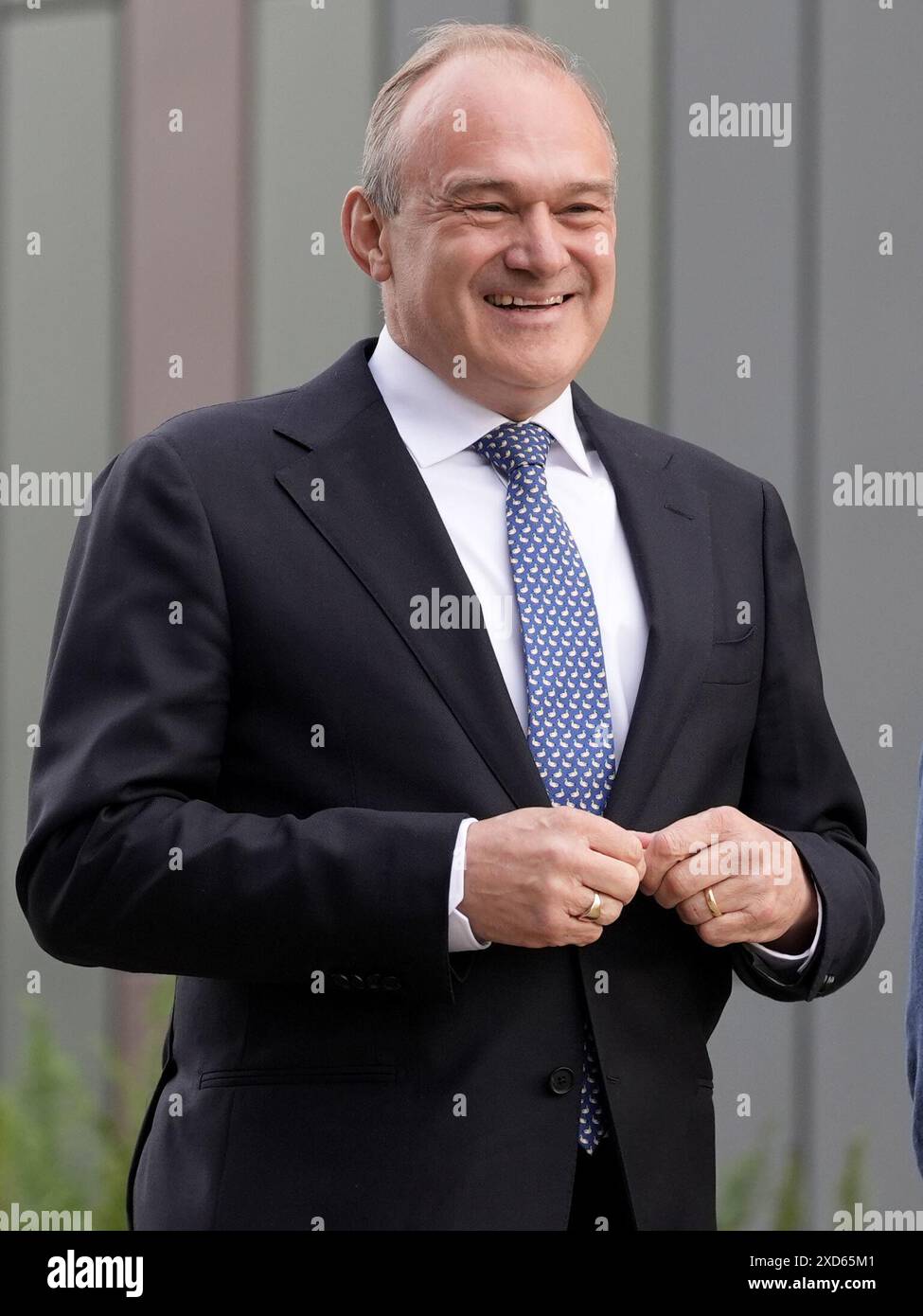 Liberal Democrats leader Sir Ed Davey arriving at the BBC Question Time ...