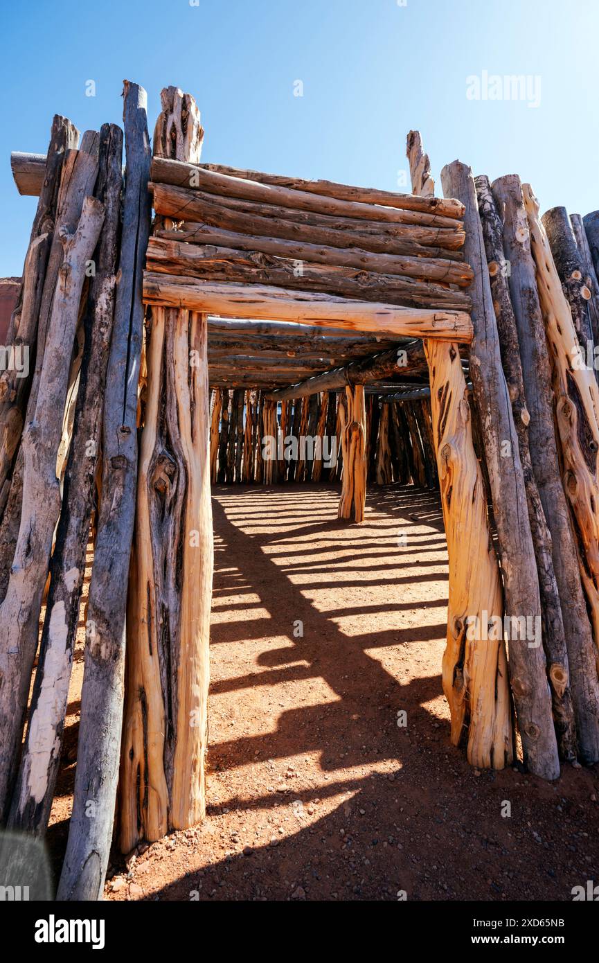 Traditional Navajo cooking shed; Monument Valley; Utah; USA Stock Photo ...