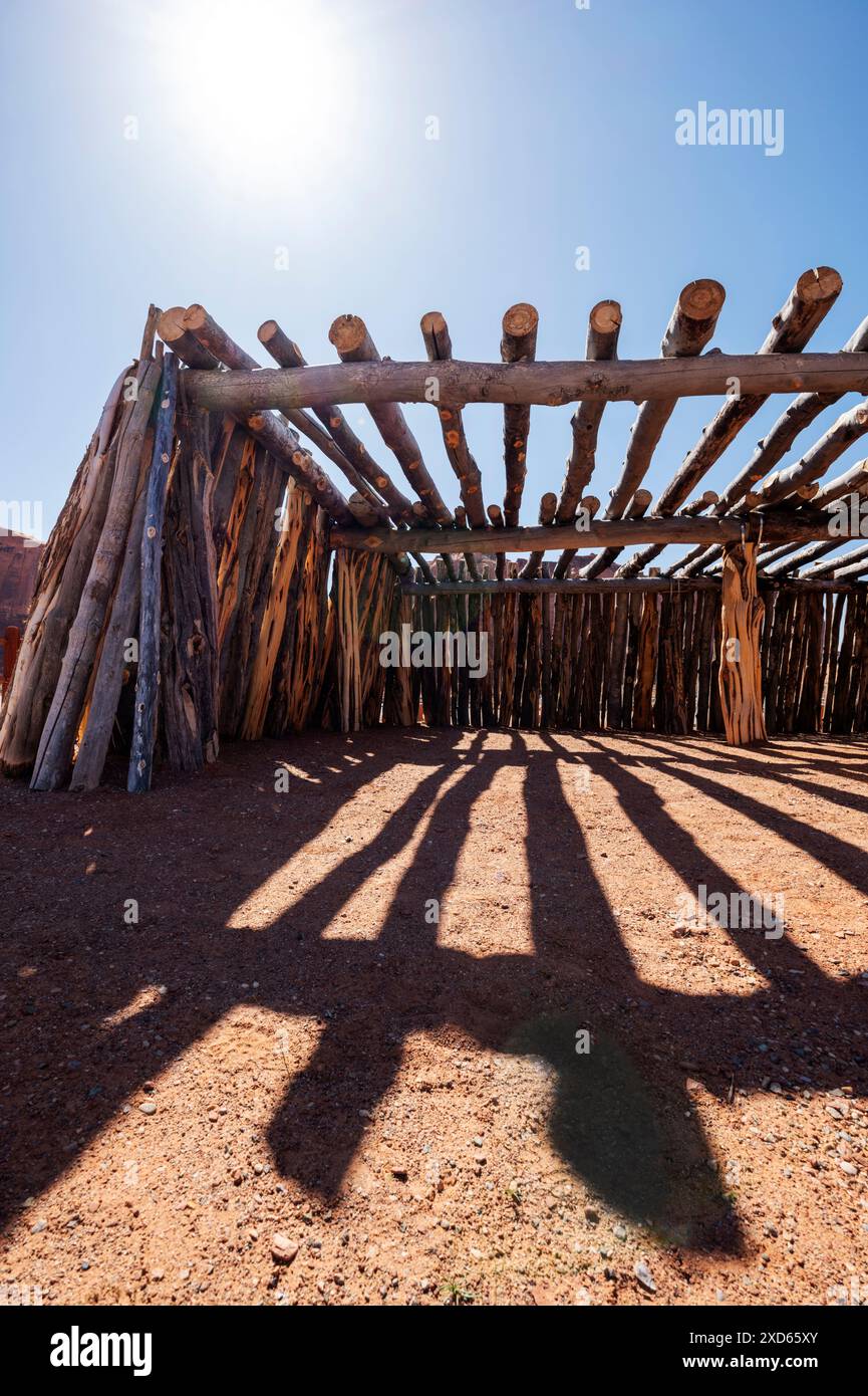 Traditional Navajo cooking shed; Monument Valley; Utah; USA Stock Photo ...
