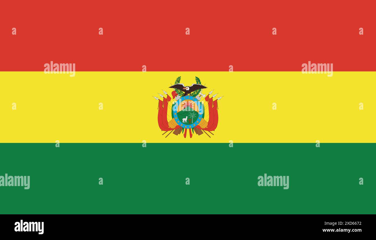 Bolivia national flag coat arms Stock Vector Images - Alamy