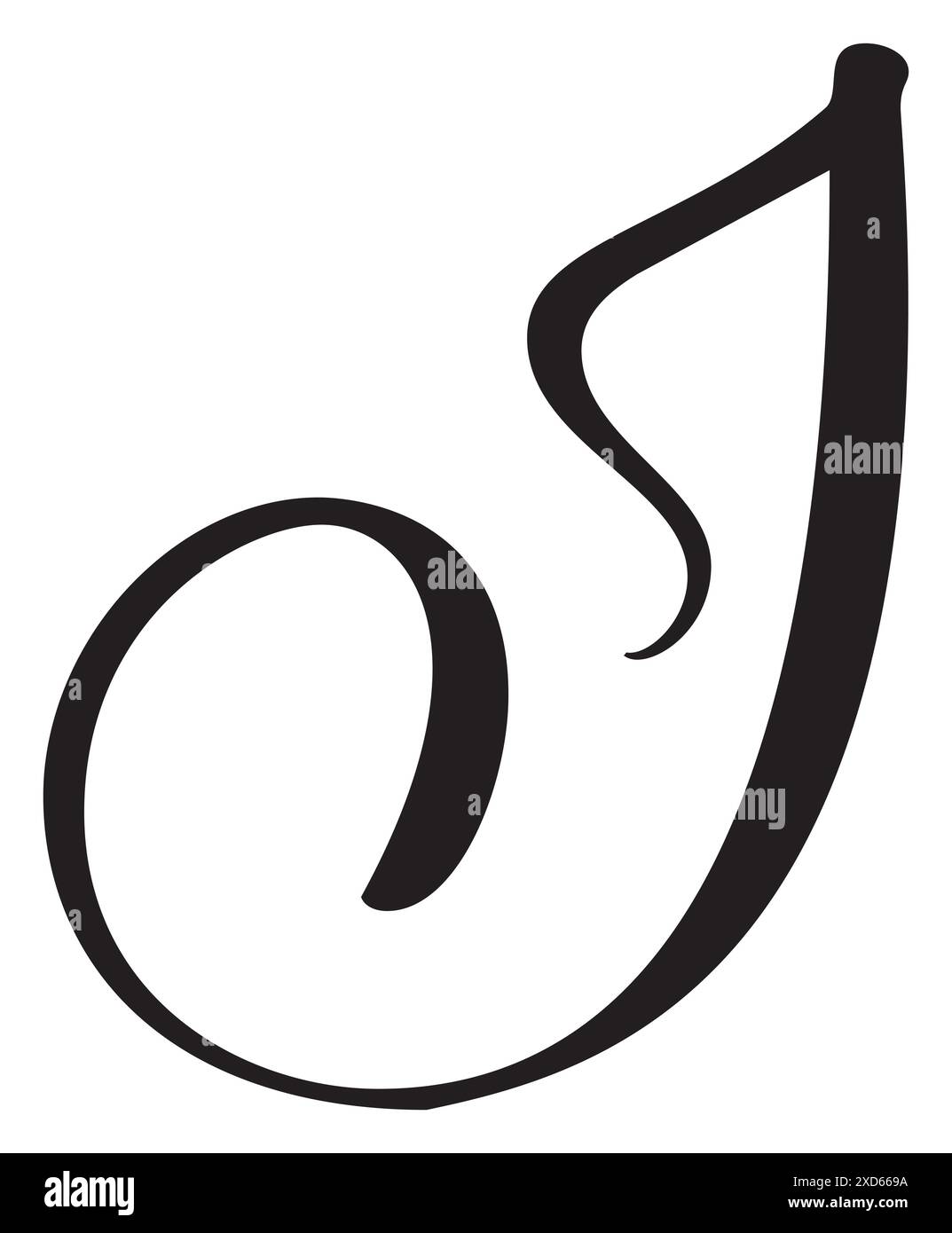 Vector calligraphy hand drawn letter I drop cap. Script font logo icon ...