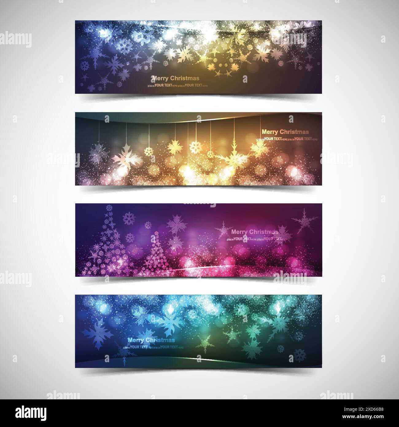colorful christmas headers vector design illustration Stock Vector ...