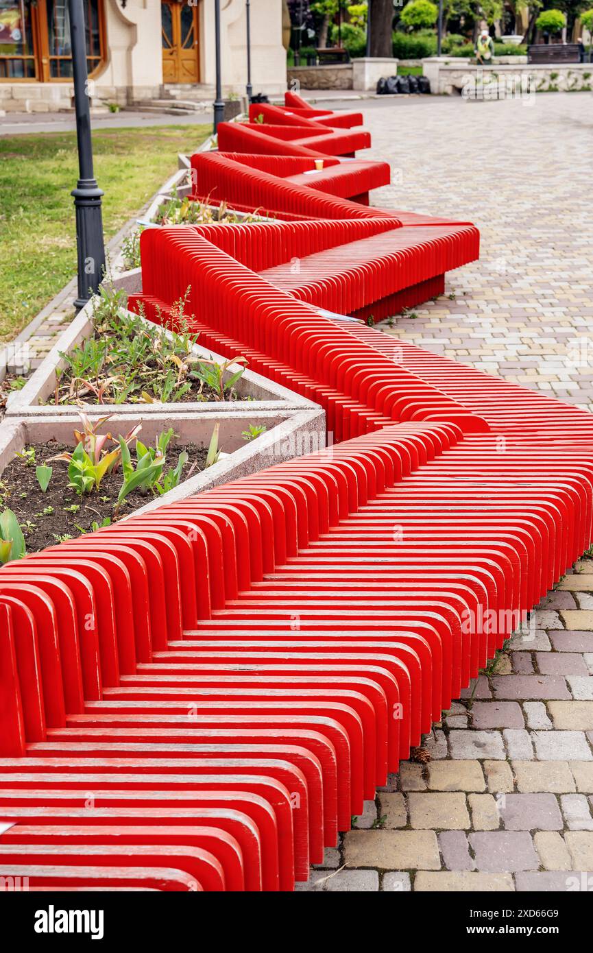 Abstract benches, Floral Garden Park and Lermontov Gallery in ...