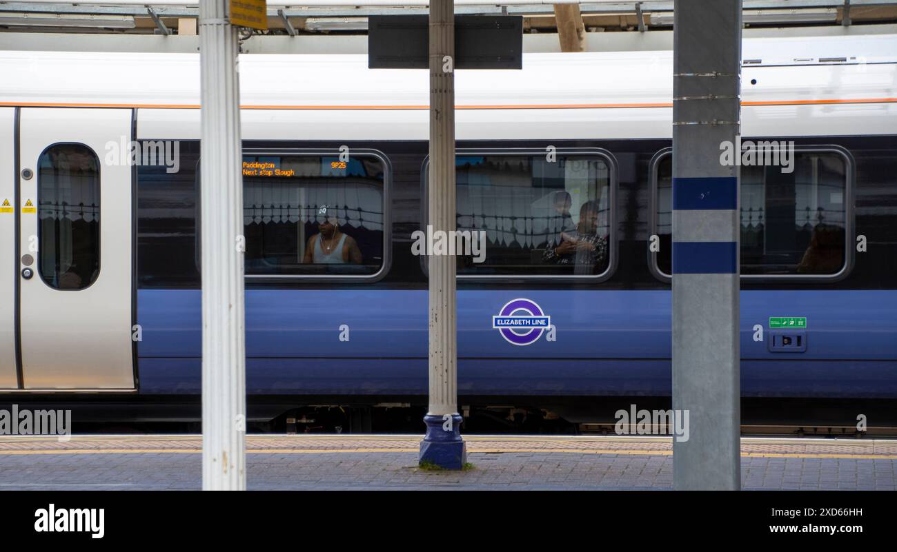 Reading, United Kingdom - June 11 2022 - A train on the new Elizabeth ...