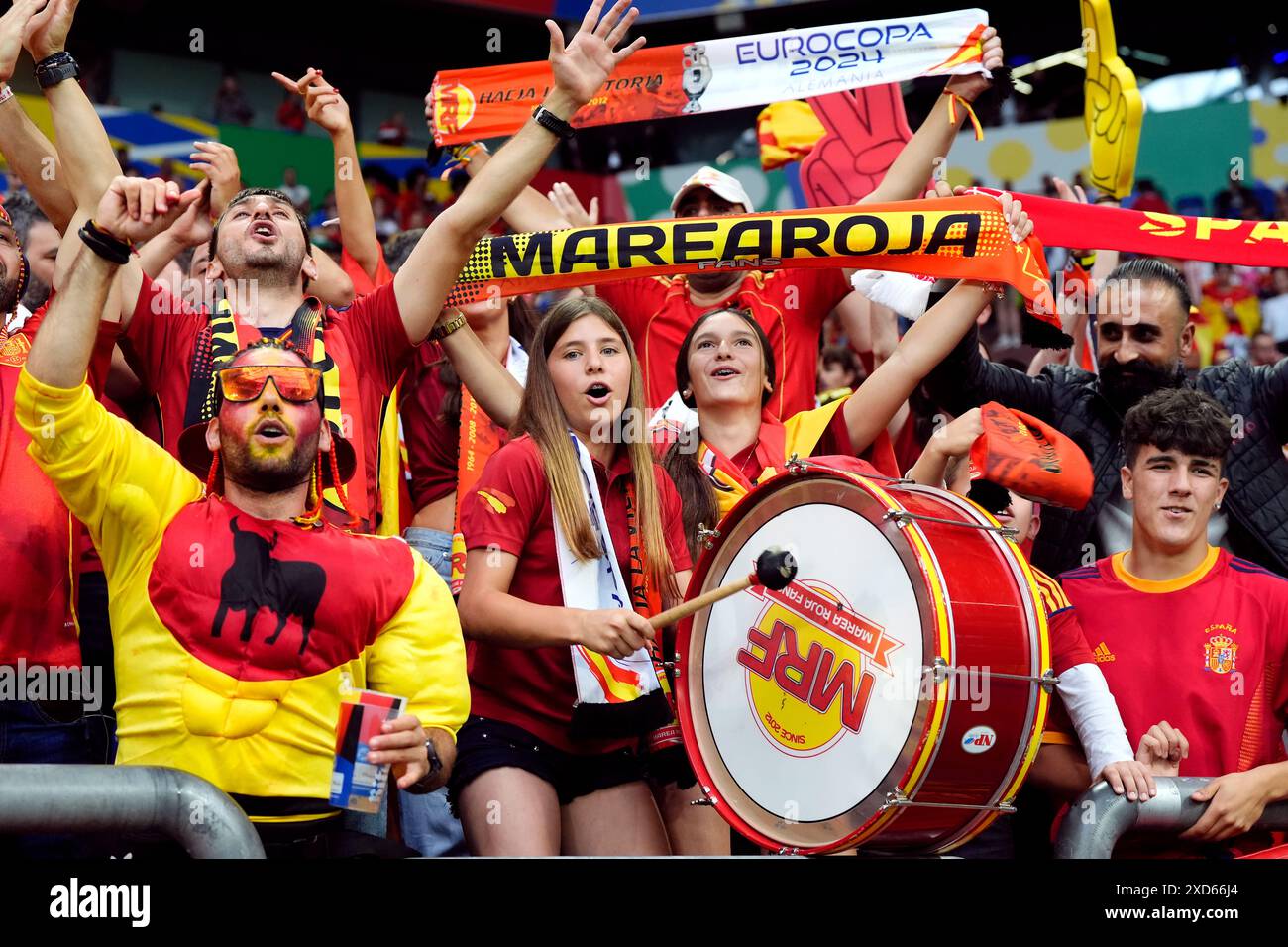 Spain fans during the UEFA Euro 2024 Group B match at the Arena ...