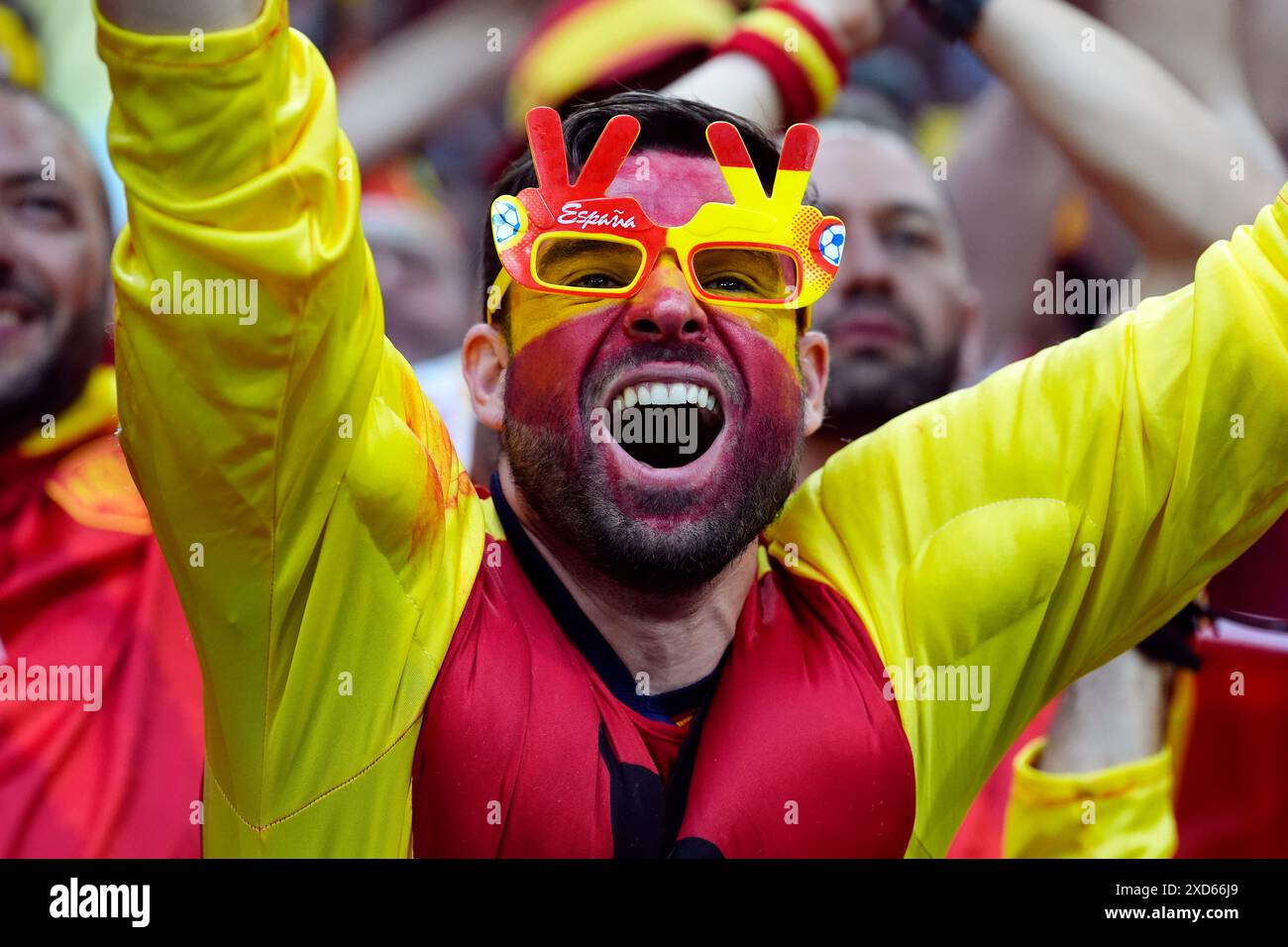 Spain fans during the UEFA Euro 2024 Group B match at the Arena ...