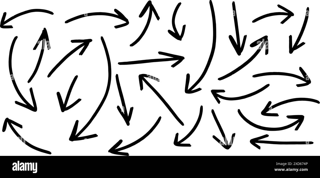 Hand drawn brush arrows. Vector illustration Stock Vector Image & Art ...