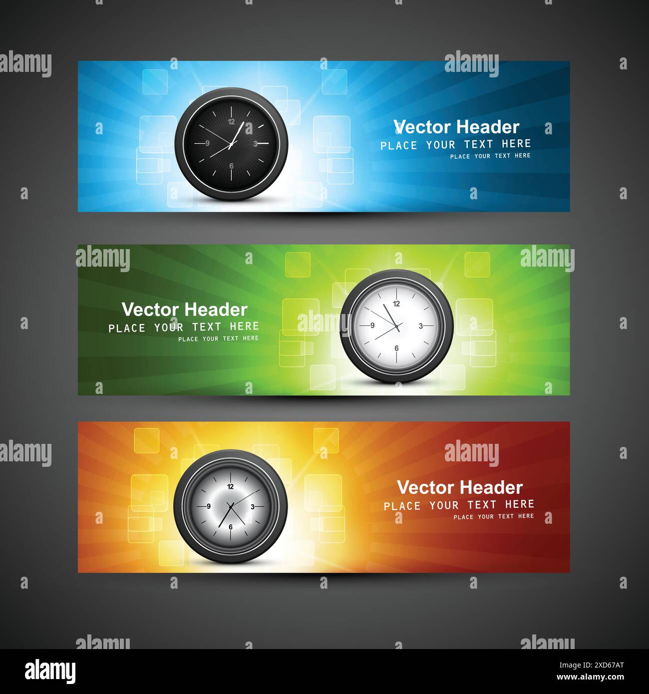 wall clock headers vector design illustration Stock Vector Image & Art ...