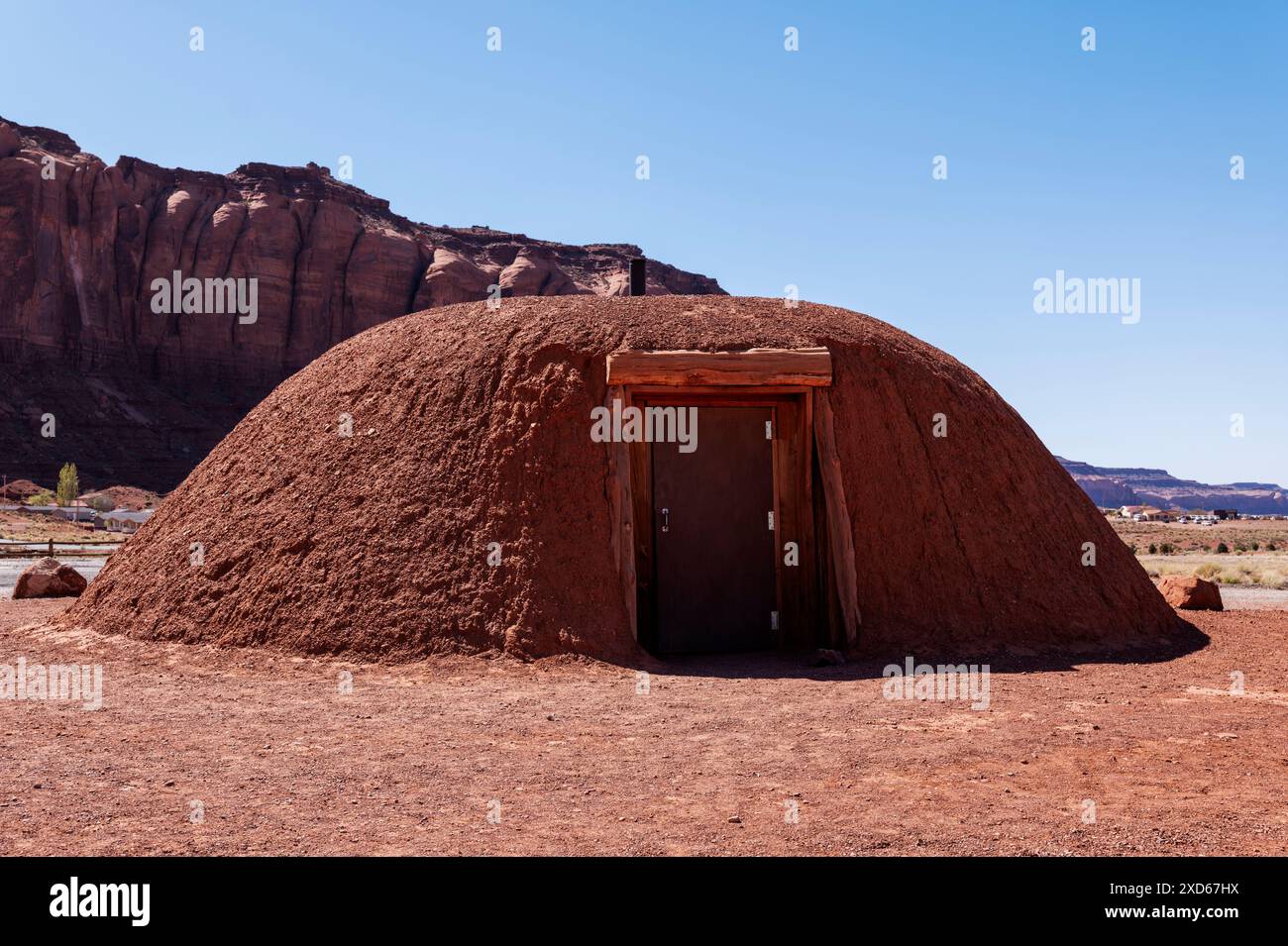 Traditional Navajo hogan; house; Monument Valley; Utah; USA Stock Photo ...