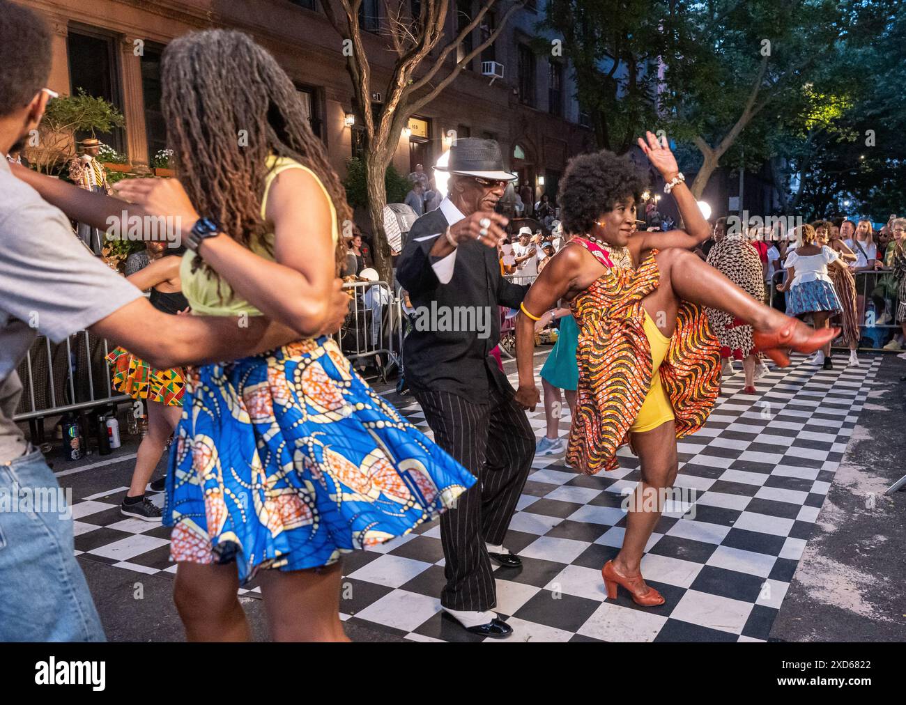 New York, New York, USA. 19th June, 2024. Far Right BERNARD DOVE dances with Barbara Adeoloa ...