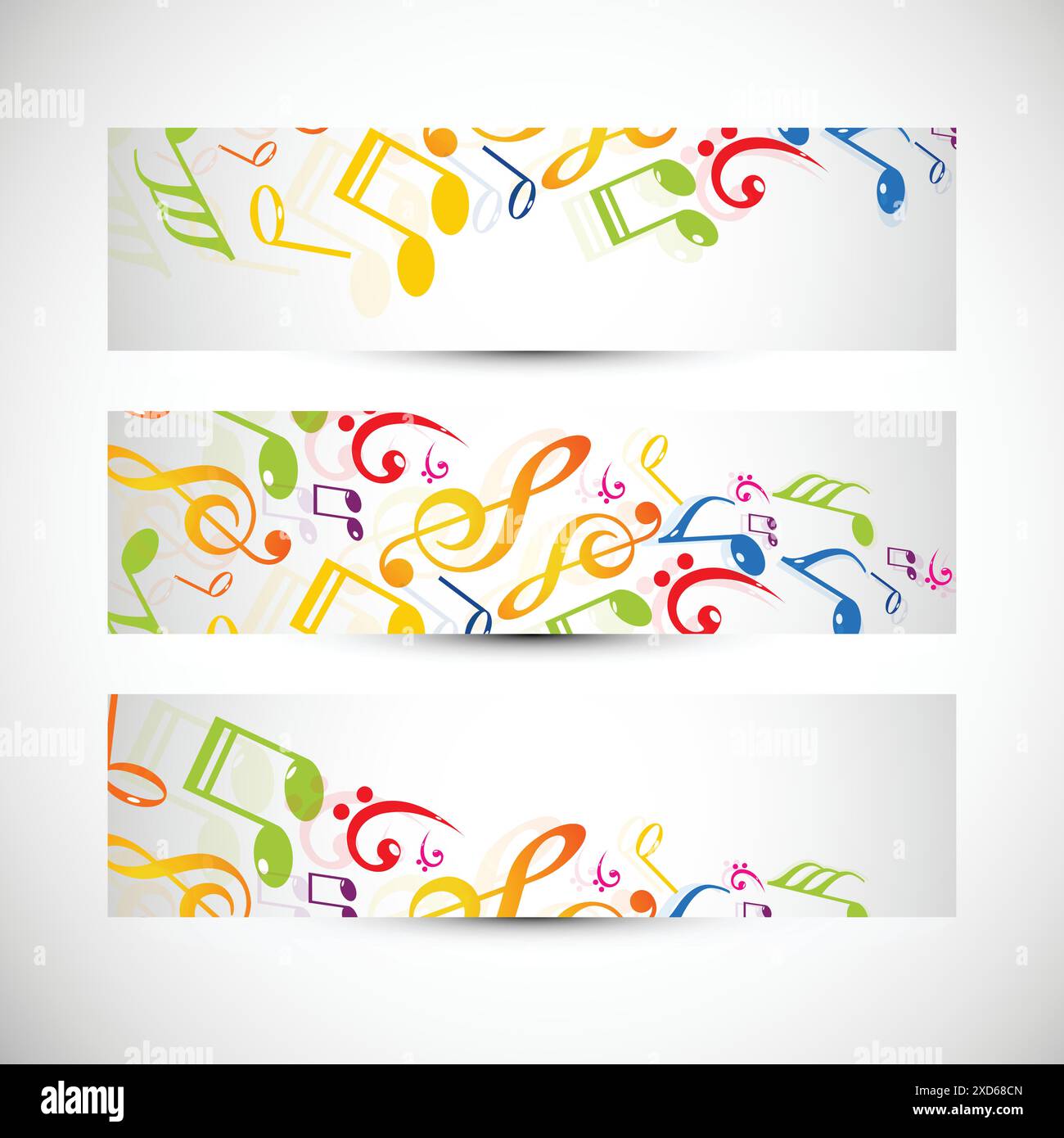 banners with colorful music notes Stock Vector Image & Art - Alamy