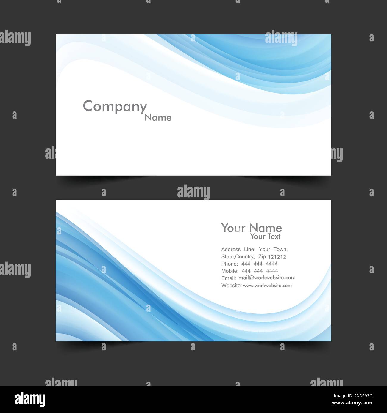 visiting card with blue waves vector design illustration Stock Vector ...