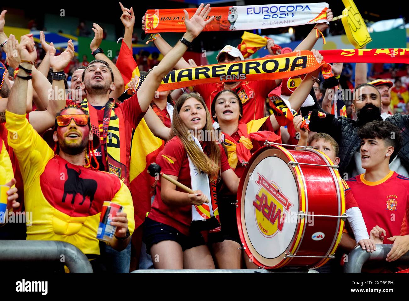 Spain fans during the UEFA Euro 2024 Group B match at the Arena ...