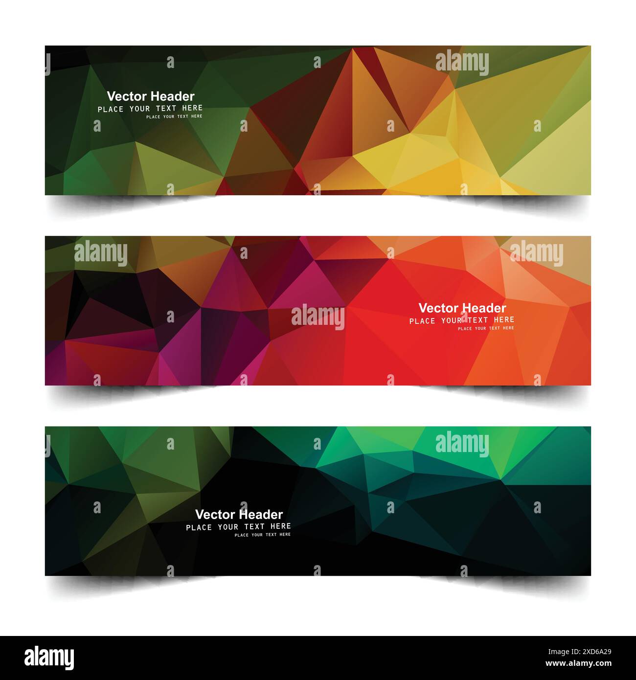 colorful low poly headers vector design illustration Stock Vector Image ...