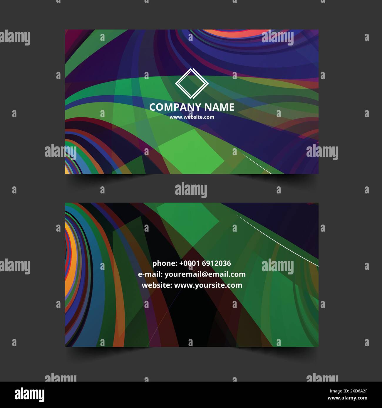 colorful visiting card vector design illustration Stock Vector Image ...