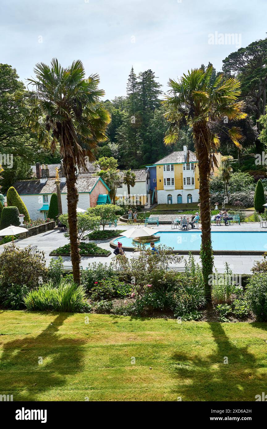 Portmeirion italian style village in Gwynedd, North Wales,UKThe central ...
