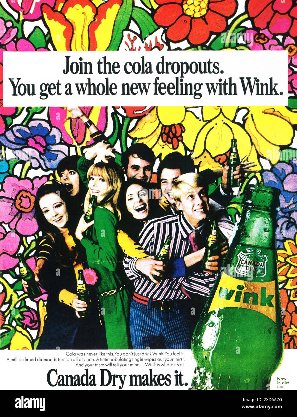 1967 Canada Dry Wink Soda Ad - "Join the Cola dropouts Stock Photo - Alamy
